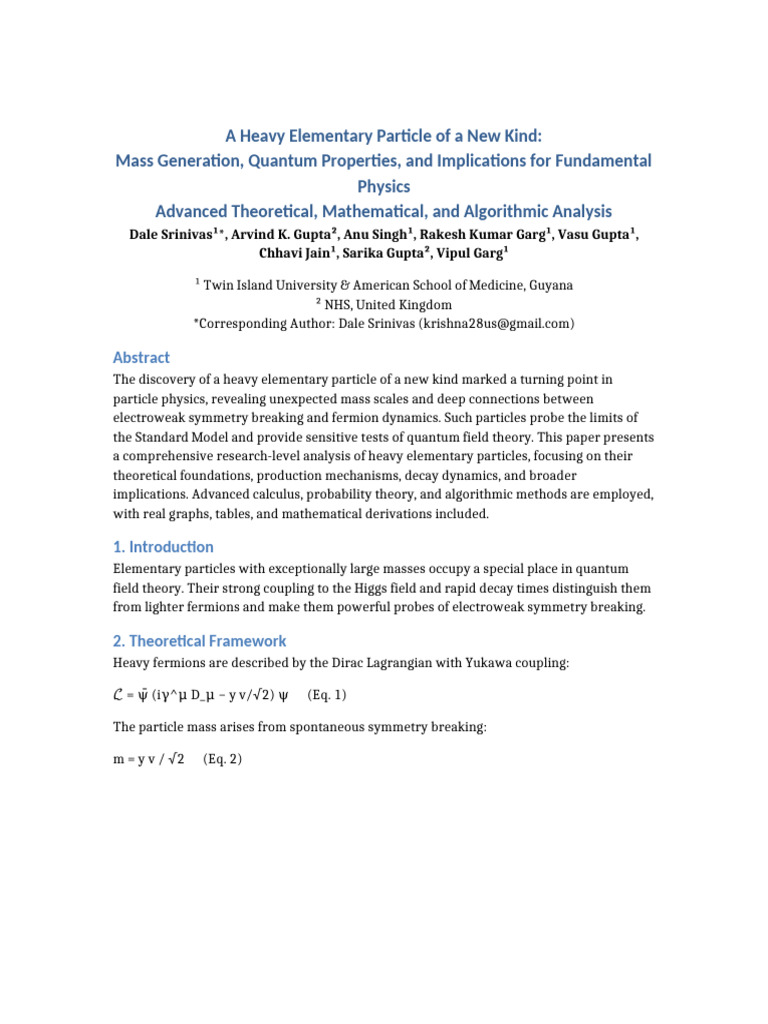 Heavy Elementary Particle New Kind Full Paper (1) | PDF | Elementary ...