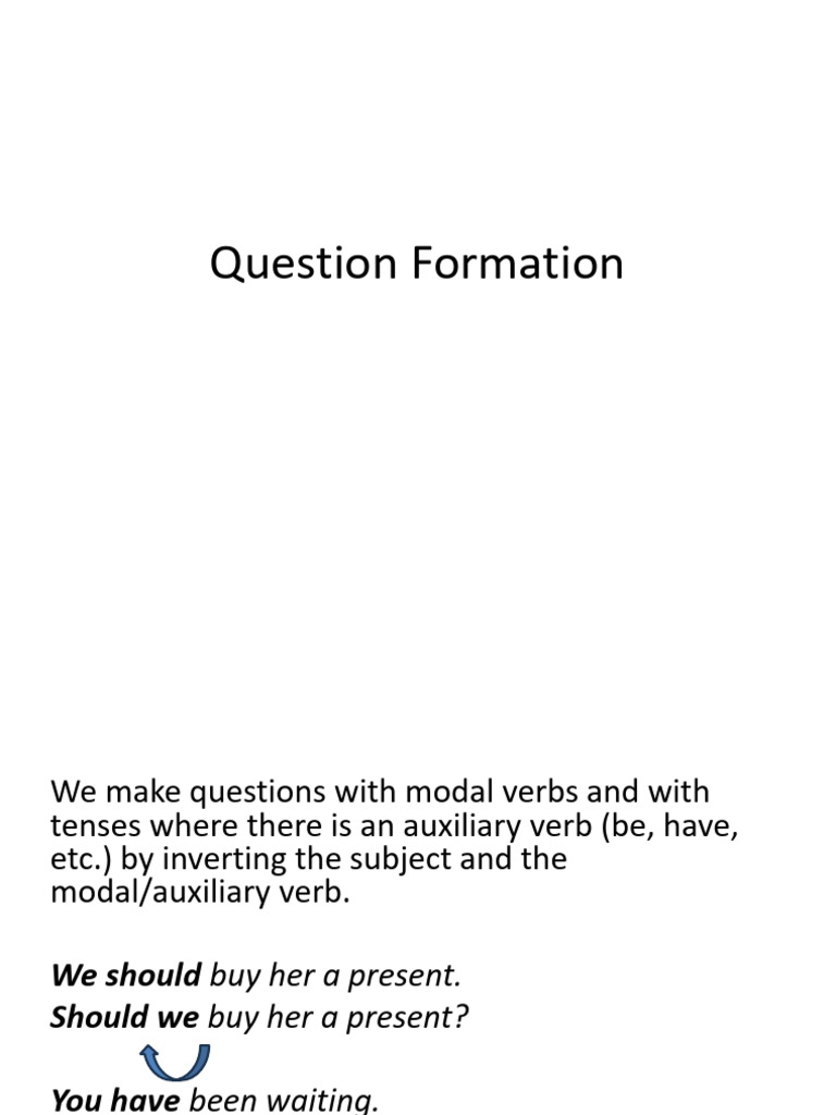 Mastering Question Formation in English | PDF | Verb | Question