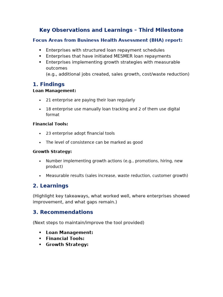 Key Observations and Learnings - Third Milestone Template With Sugetion ...