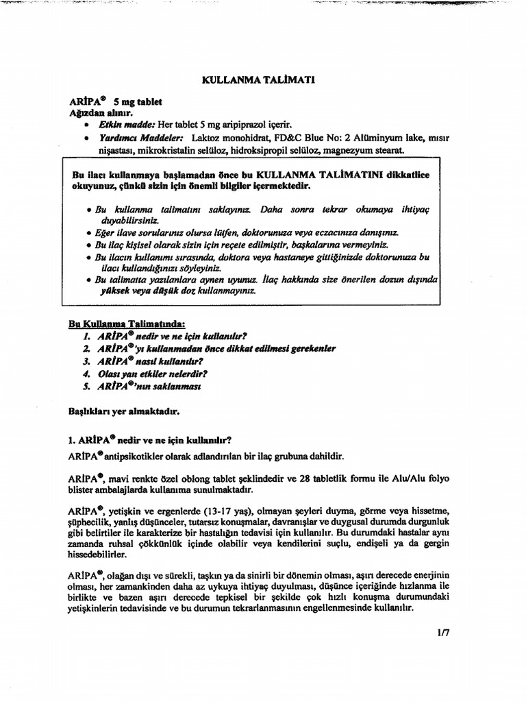 Aripa 5 MG Tablet KT | PDF