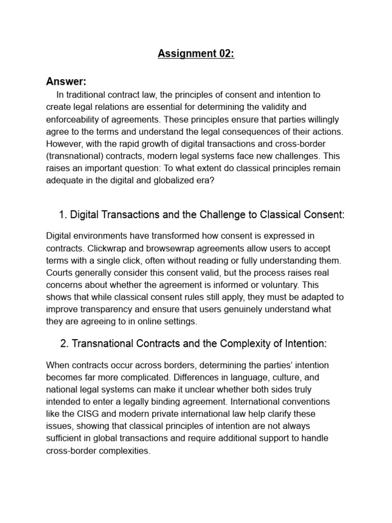 Assignment 02 1 | PDF | Consent | International Law