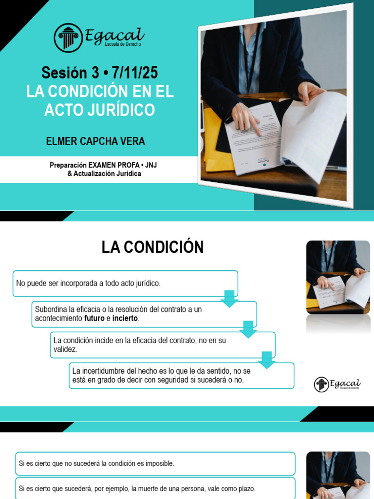 Ses3 7-11-25 ECV PPT - La Condición en El Acto Jurídico | PDF | Donación