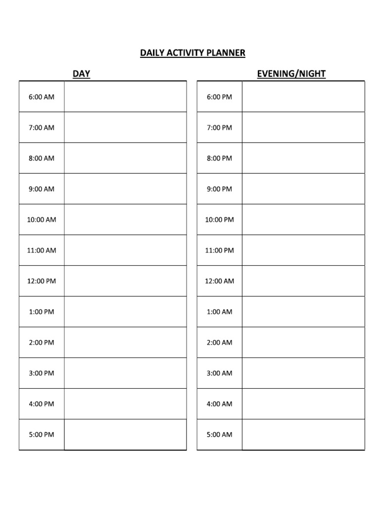 Tracker - Activity Planner Templates | PDF
