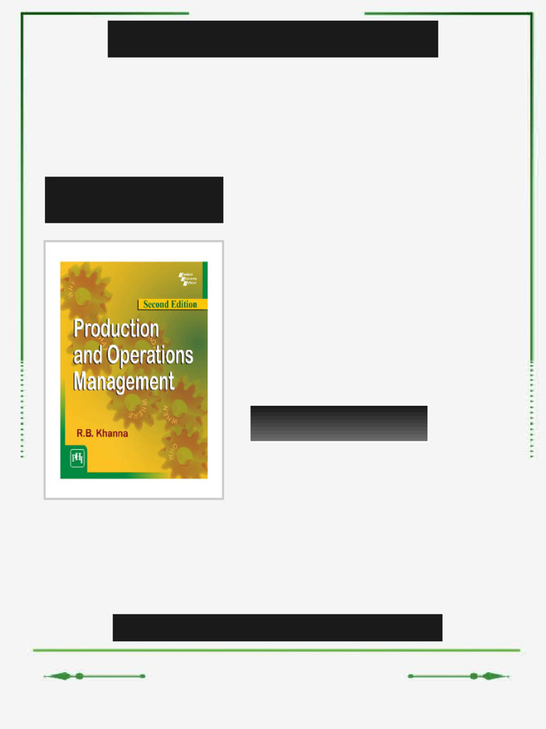 Production and Operations Management 2nd Edition R.B. Khanna ebook ...