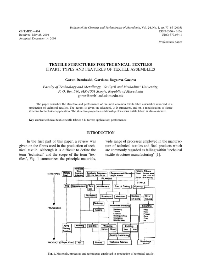 Textile Structures For Technical Textiles | PDF | Textiles | Knitting