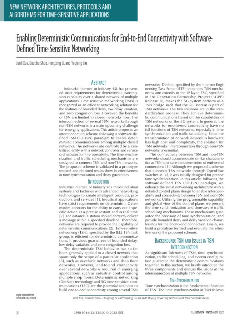 (2022SCI) Enabling Deterministic Communications For End-To-End ...