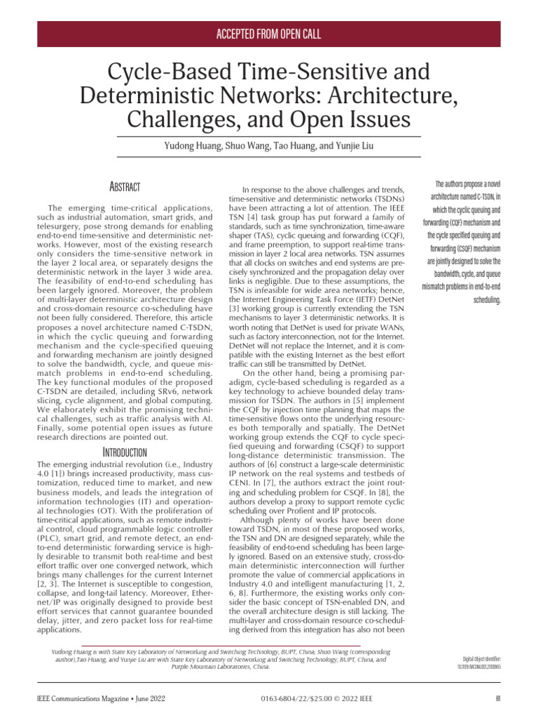 (2022SCI-ICM)Cycle-Based Time-Sensitive and Deterministic Networks ...