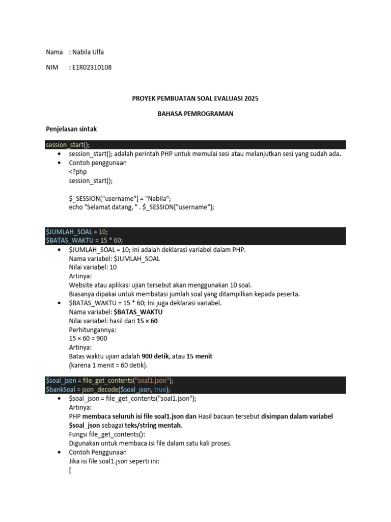 UAS bahasa Pemrograman | PDF