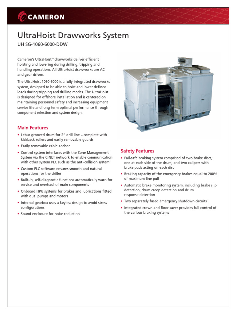 UltraHoist Drawworks System Overview | PDF | Brake | Vehicles