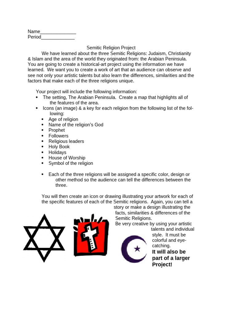 Semitic Religion Project (2) | PDF