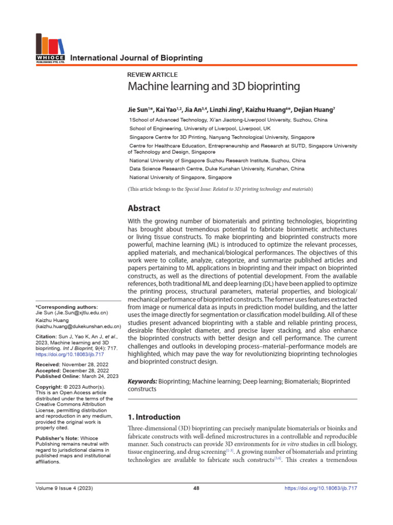 Machine Learning and 3d Printing | PDF | Machine Learning | Support ...