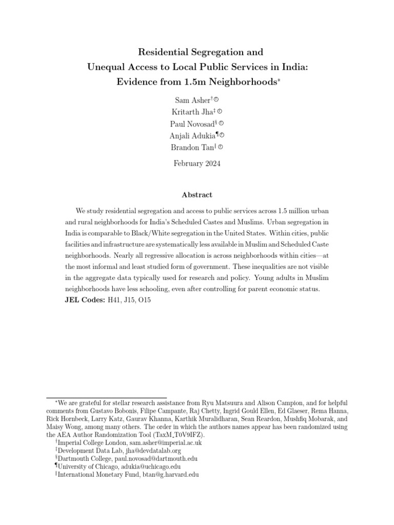 India Segregation (1) | PDF | Census | Caste