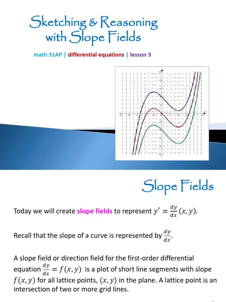 3. Slope Fields | PDF | Slope | Tangent