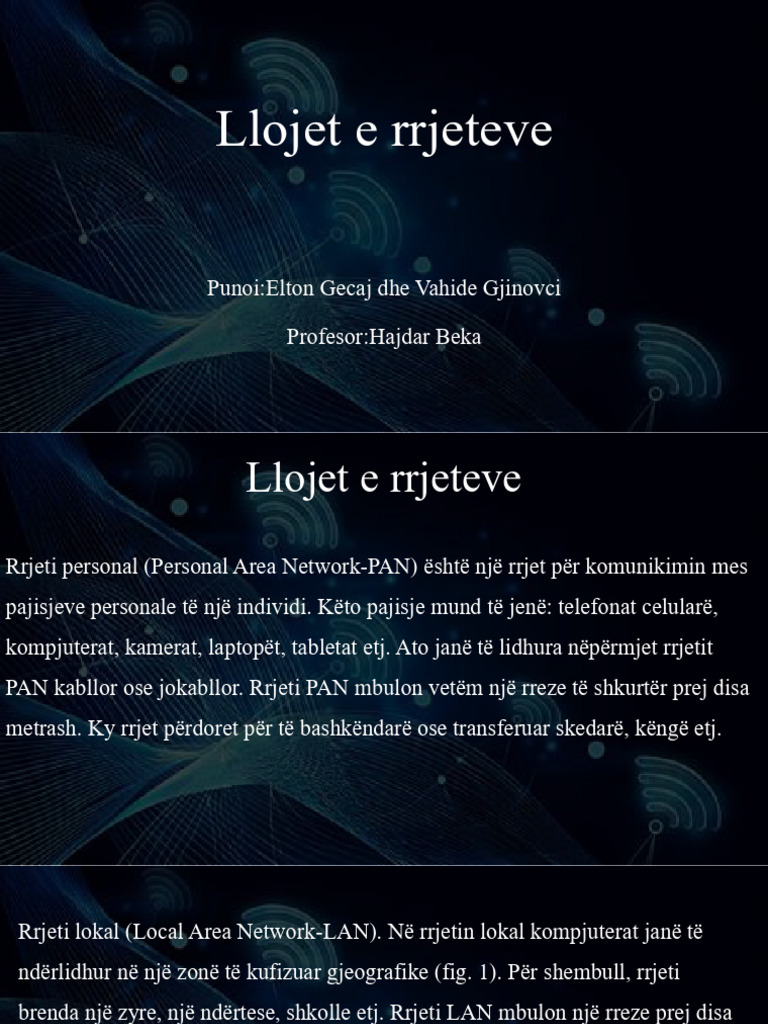 Elton Gecaj XI-1 Llojet e Rrjeteve | PDF