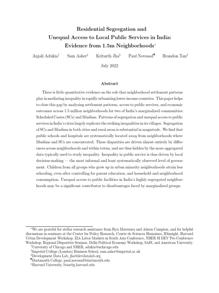 Sam Asher | PDF | Census | Caste