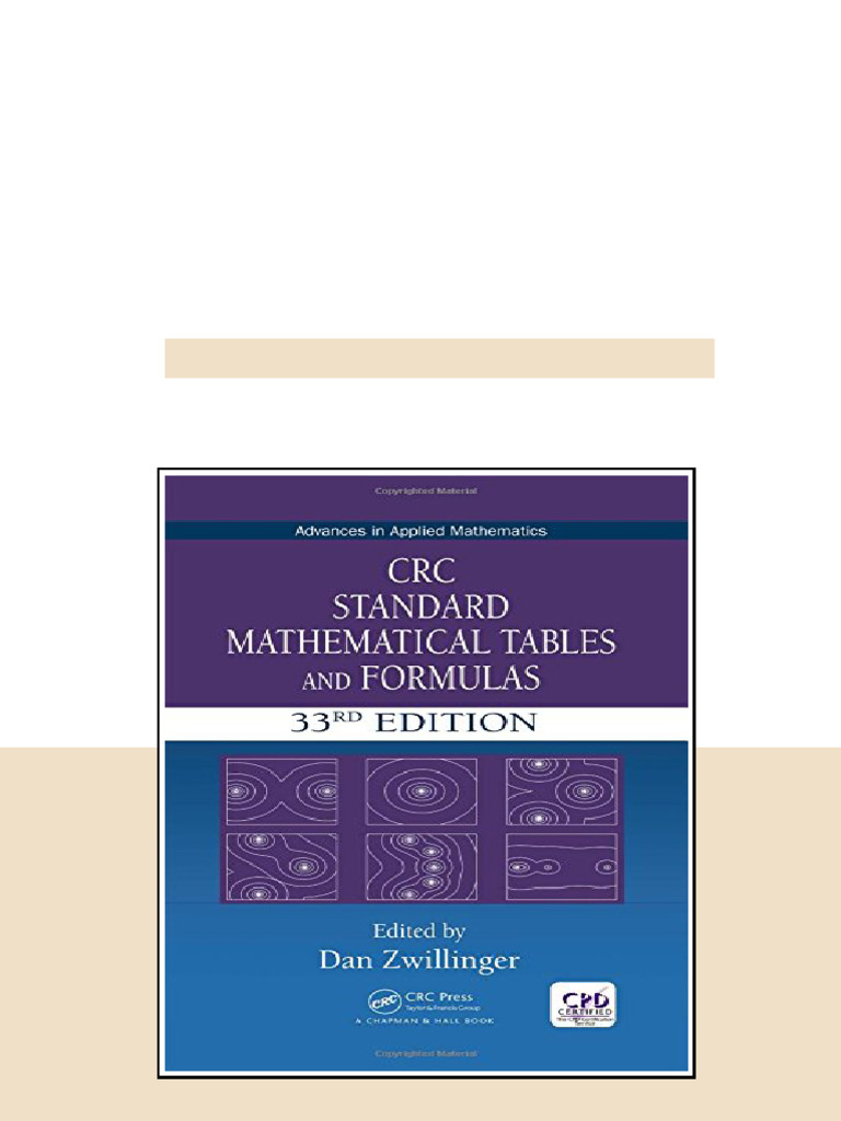 Crc Standard Mathematical Tables And Formulas 33rd Edition 33th Edition ...
