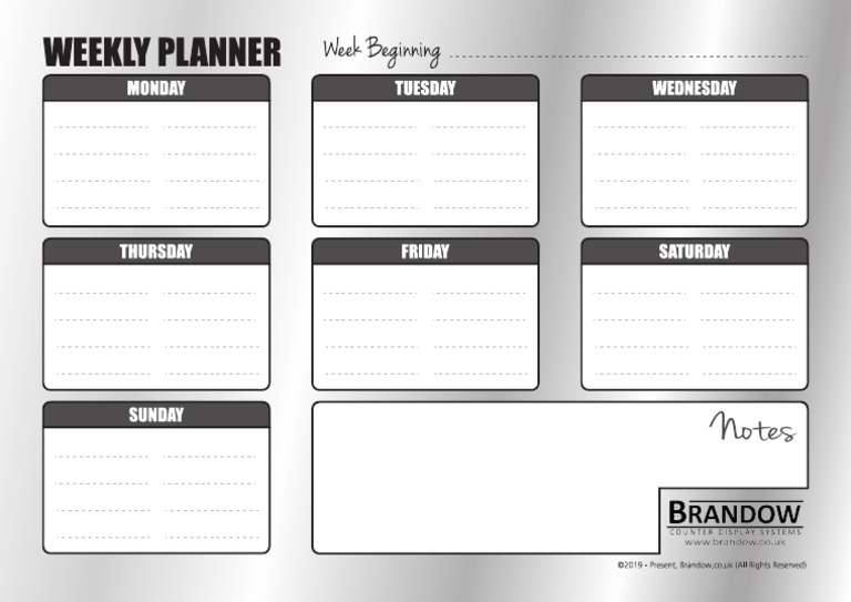 A4 Weekly Planner PDF Grey | PDF