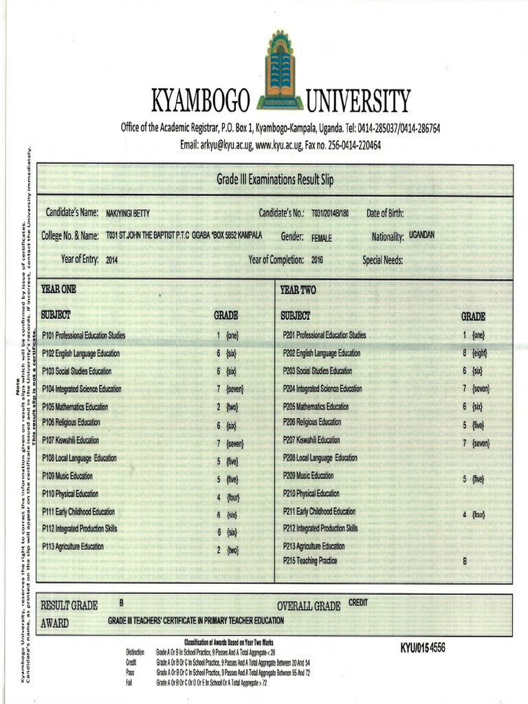 Grade III Transcript | PDF