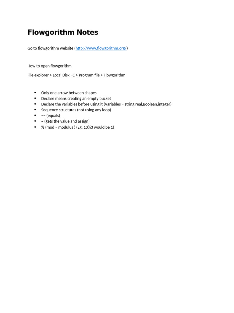 Flowgorithm Notes | PDF