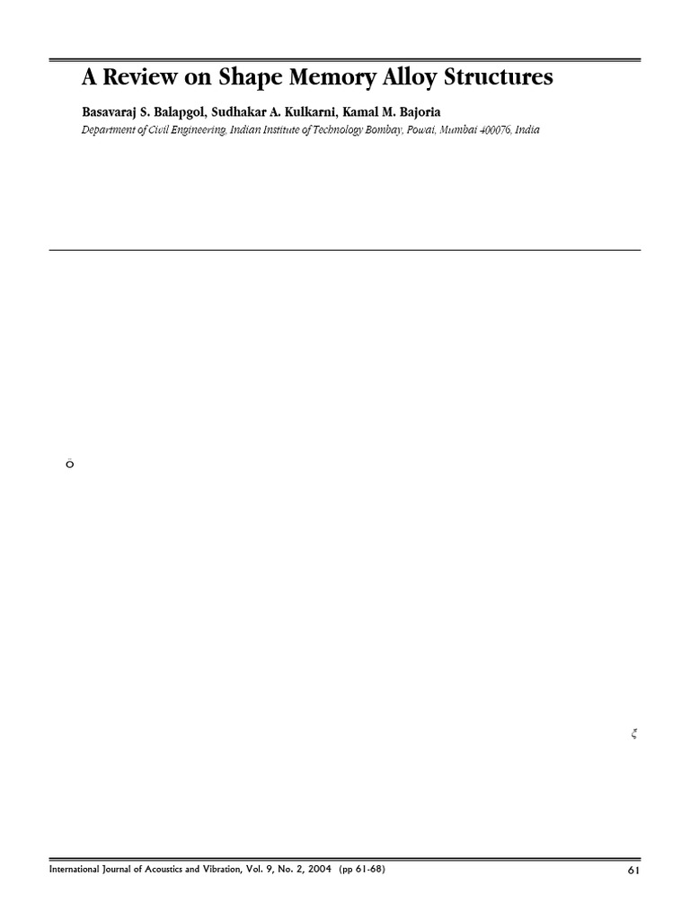 3 - A Review On Shape Memory Alloy Structures | PDF | Shape Memory ...