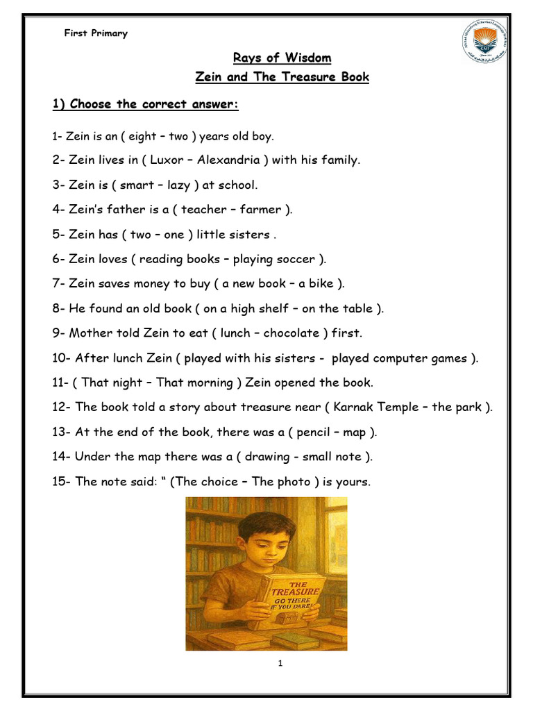 1st Rays of Wisdom Sheet 1 With Answers | PDF