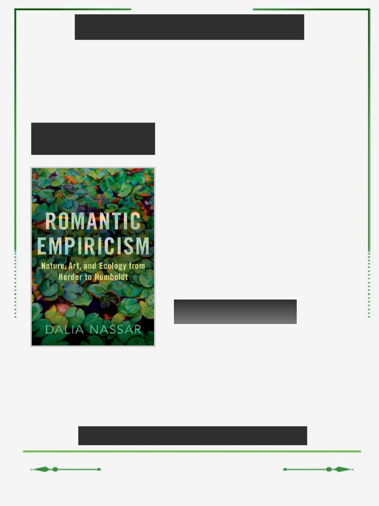 Romantic Empiricism: Nature, Art, and Ecology From Herder To Humboldt ...