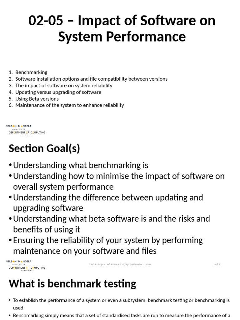 03-02-05 Impact of Software on System Performance | PDF | Computer ...
