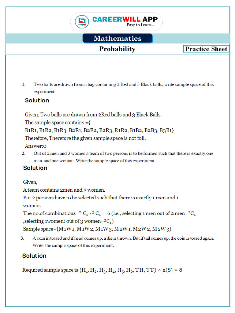 QAS Probability DPP-(1 to 10) | PDF