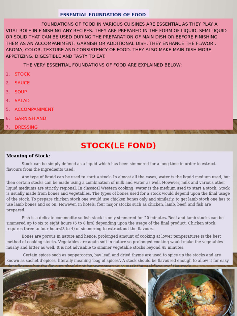 Essential Foundation of Food | PDF | Stock (Food) | Cooking