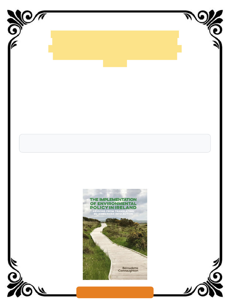 The Implementation of Environmental Policy in Ireland Lessons from ...