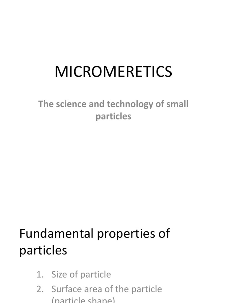 Chapter 18 Micromeritics | PDF | Porosity | Powder (Substance)