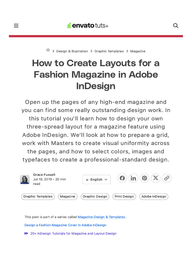 How To Create Layouts For A Fashion Magazine in Adobe InDesign | PDF ...