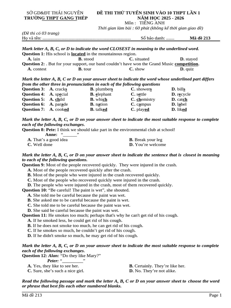 Ma_de_213 T.Anh | PDF | Water | Vietnam