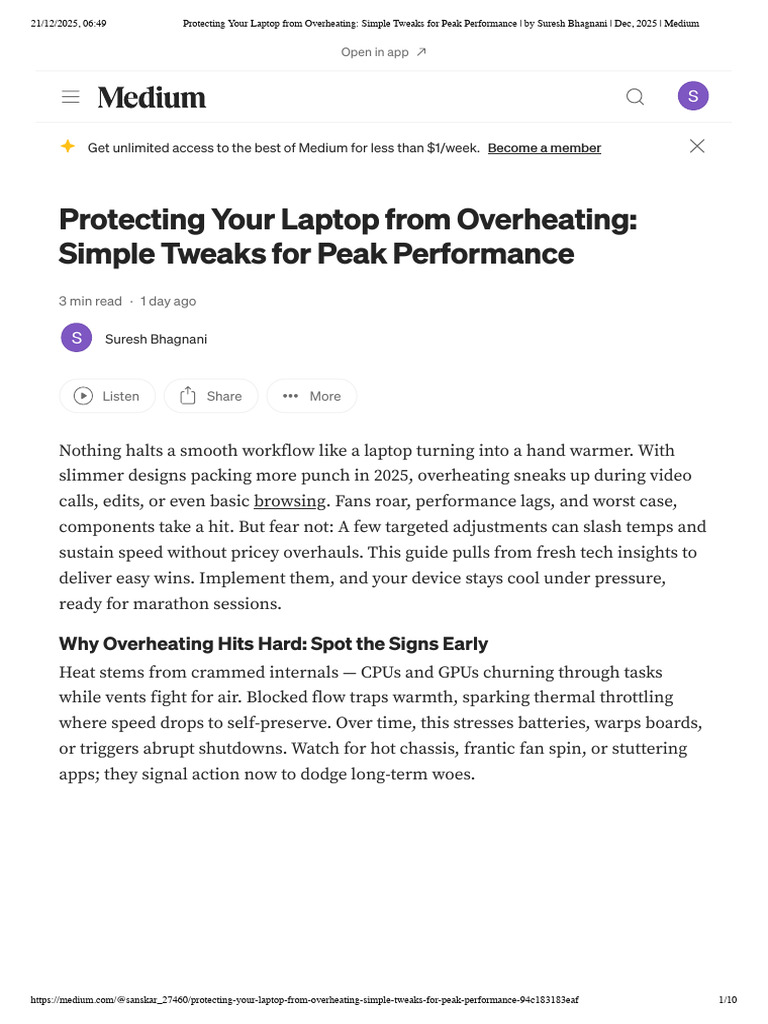 Protecting Your Laptop From Overheating- Simple Tweaks for Peak ...