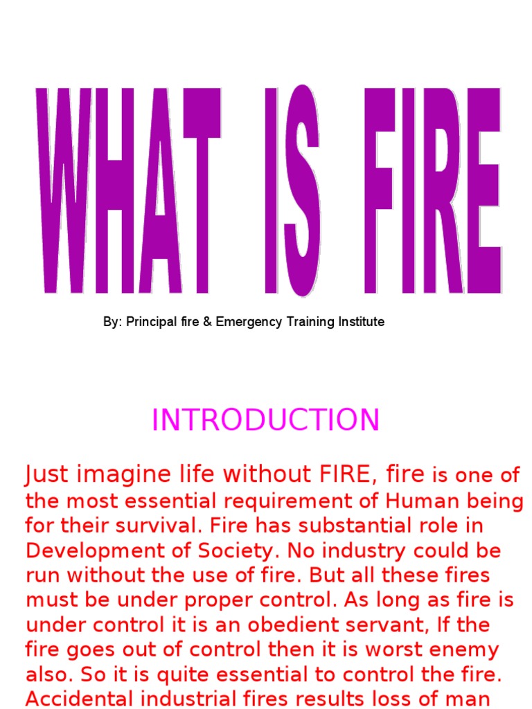 By: Principal Fire & Emergency Training Institute | PDF | Fires ...