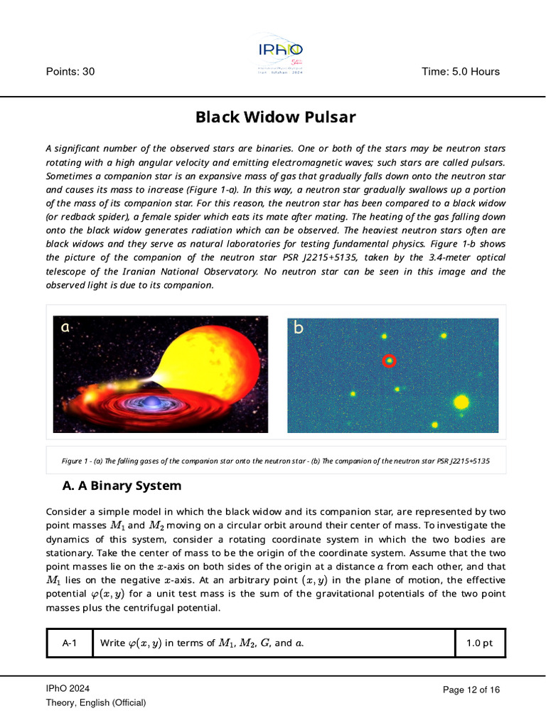 Black Widow Pulsar Dynamics and Analysis | PDF | Greenhouse Effect | Stars