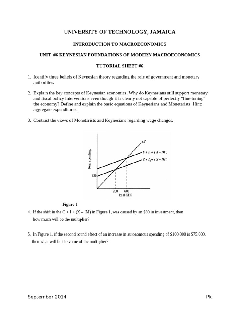 Tutorial Sheet 6.macro.2016 | PDF | Keynesian Economics | Macroeconomics