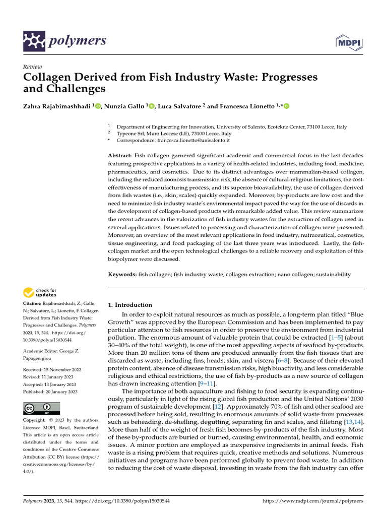 polymers-15-00544-v2 (1) | PDF | Collagen | Alpha Helix