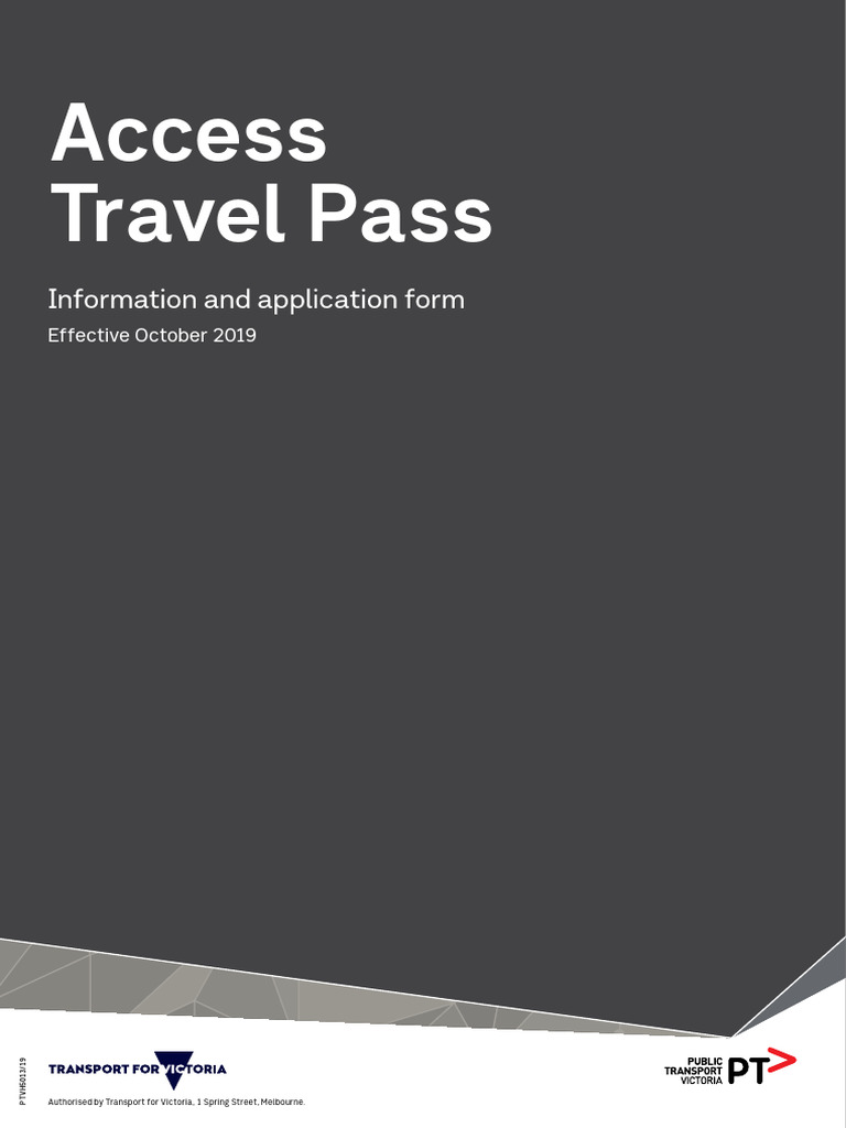 PTVH5013 Access Travel Pass App Form 2019 v2 FA INTERACTIVE v2 | PDF ...