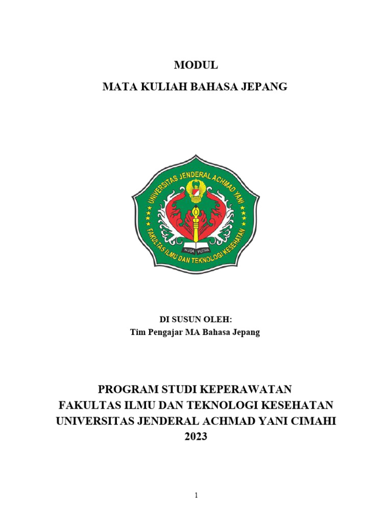 Modul Bahan Ajar Mata Kuliah Bahasa Jepang 2023 Final | PDF