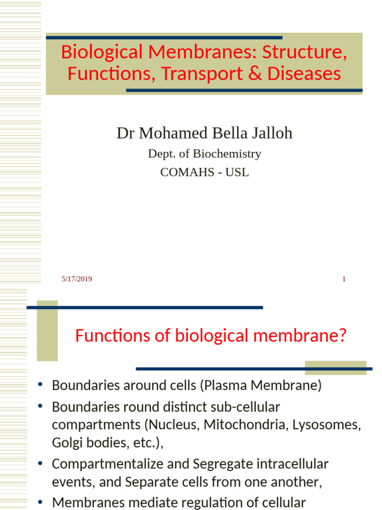 Dr Bella Biomembranes, Structure n Fxn | PDF | Cell Membrane ...