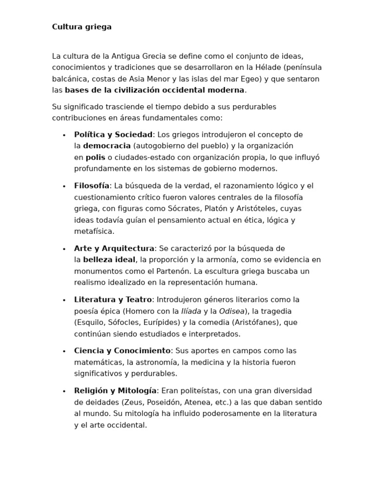 Cultura Griega | PDF | Antigua Grecia | Tirano