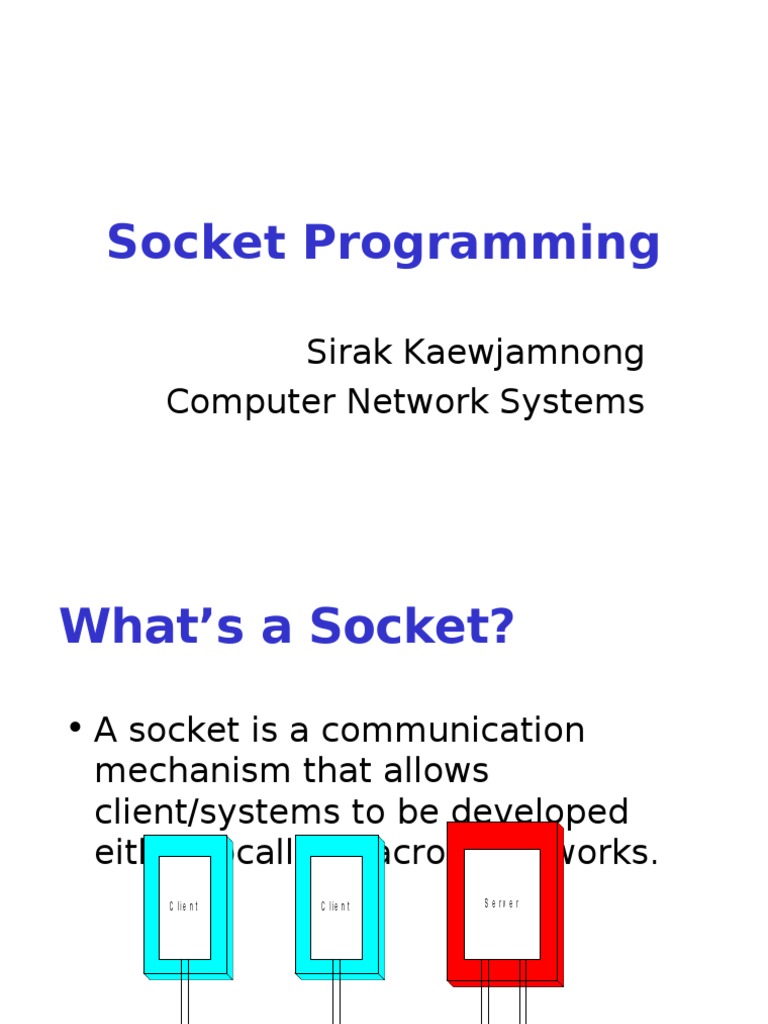Socket Programming Sirak Kaewjamnong Computer Network Systems Pdf Port Computer Networking