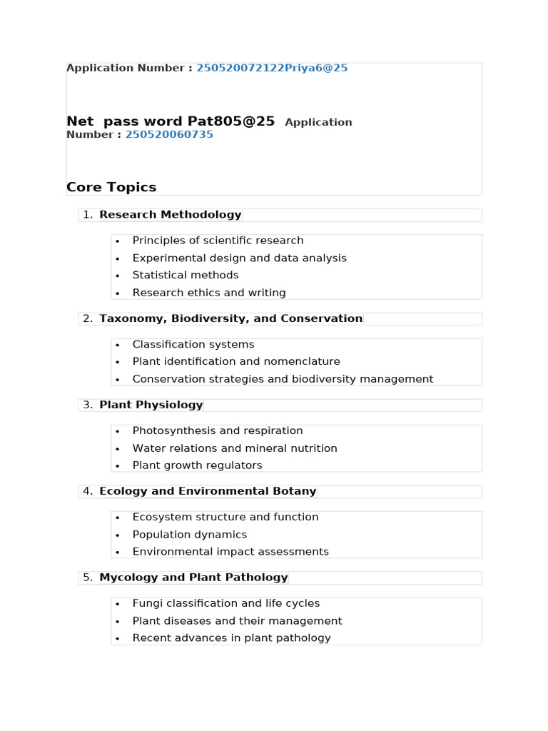 PhD Entrance Exam Guide for Botany | PDF | Botany | Biology