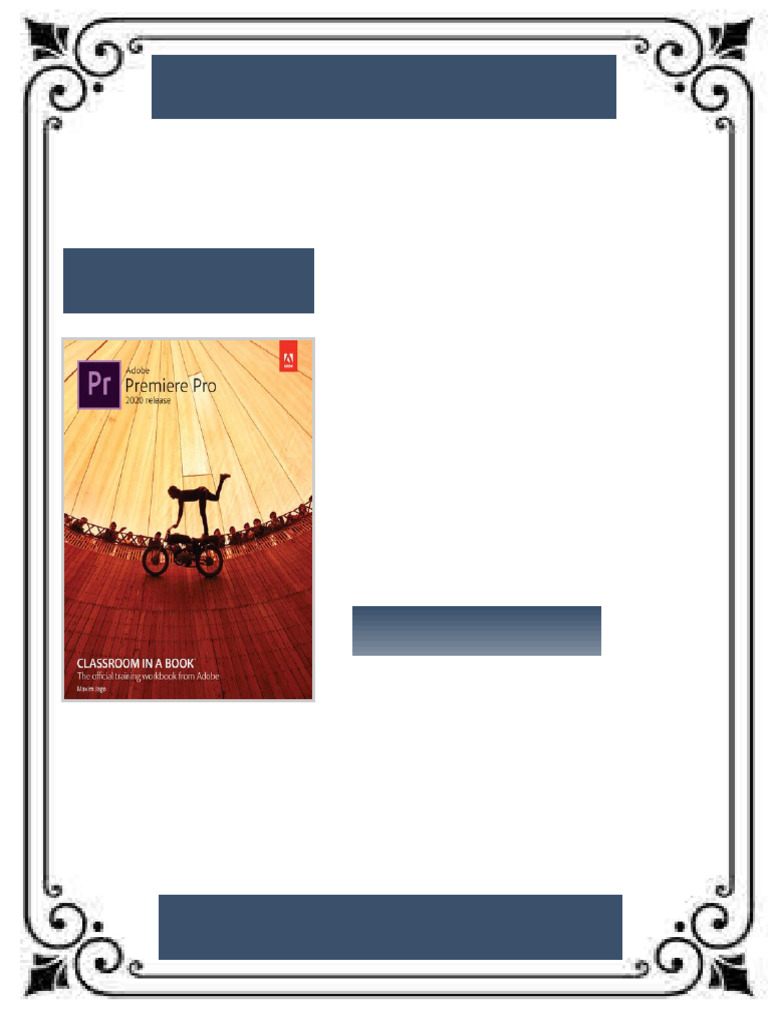Adobe Premiere Pro CC Classroom In A Book 2020 Release 2020th Edition ...