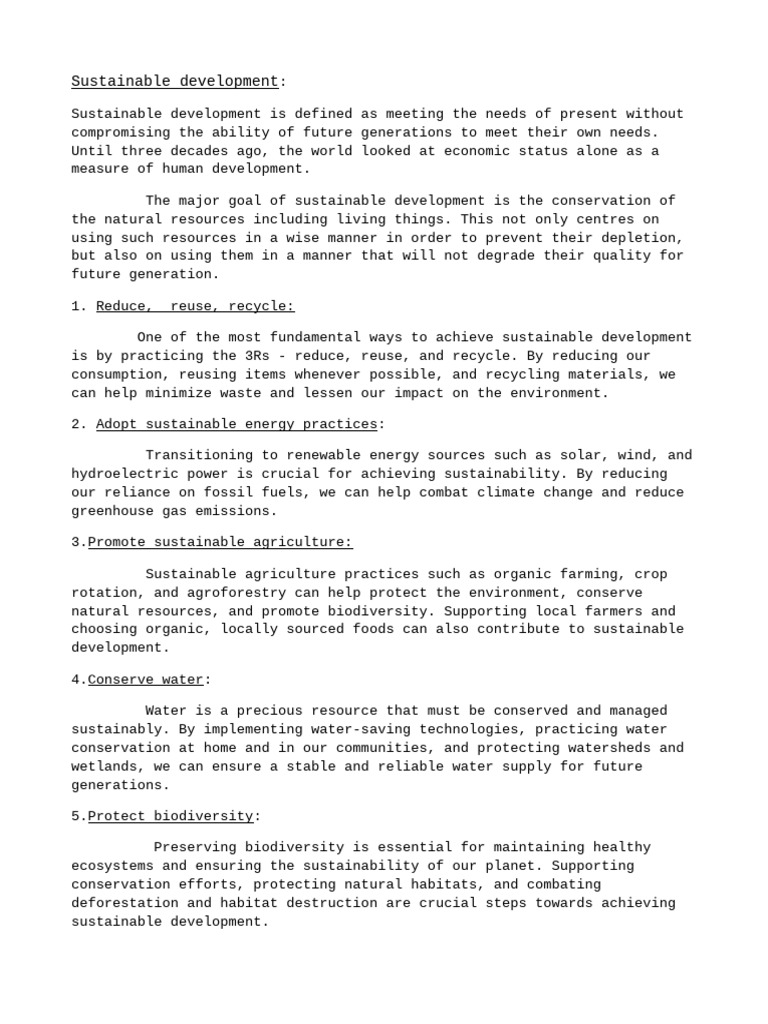 Principles of Sustainable Development | PDF
