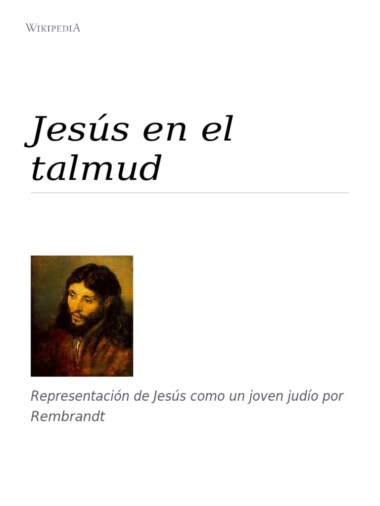 jesus-en-el-talmud | PDF | Jesús | Rabino