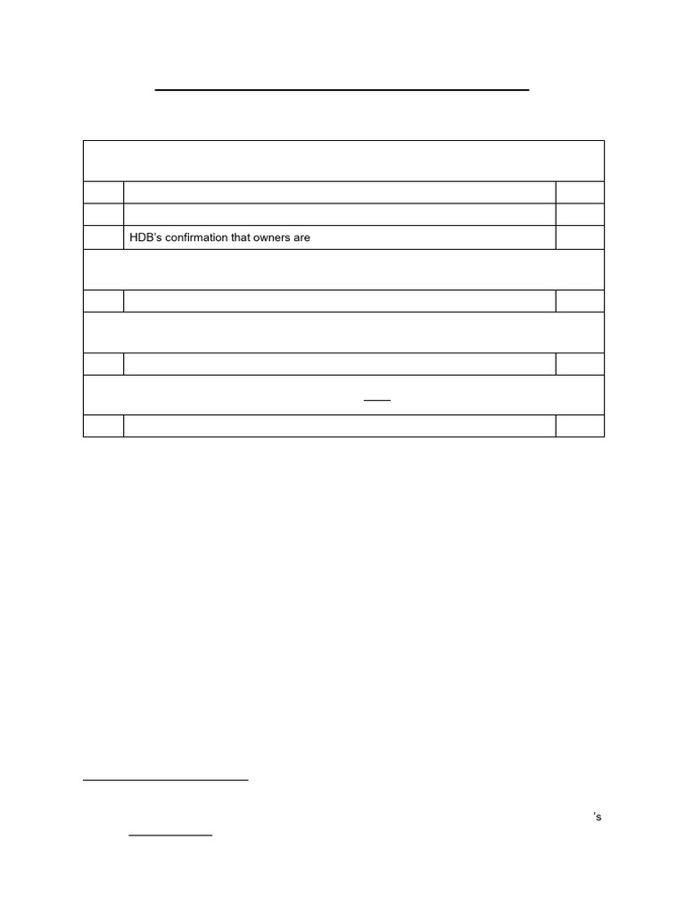 Checklist For Tenant or Property Agent of Tenant For Rental of HDB Flat ...