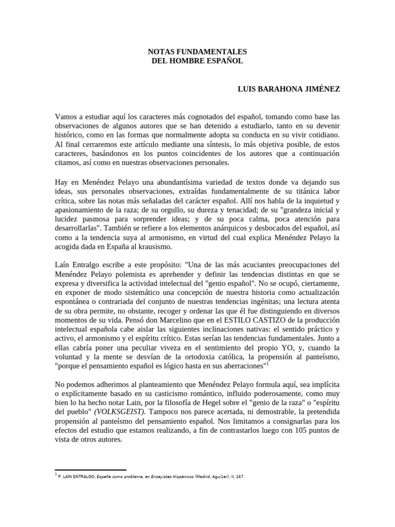 Características del Hombre Español | PDF | Verdad | Vida
