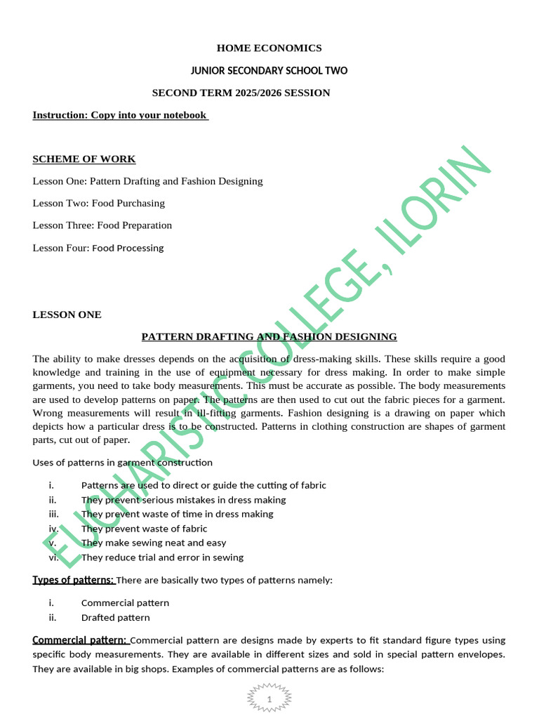 Home Economics Js 2 | PDF | Food Preservation | Food Storage